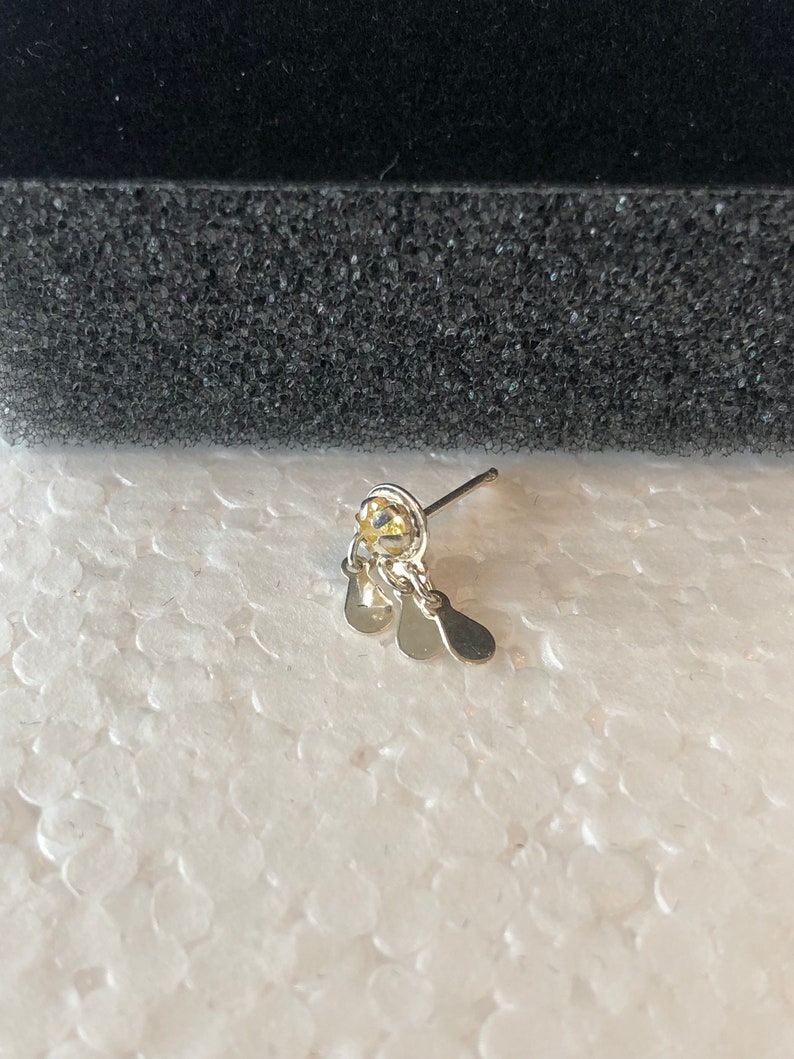 Citrine Nose Stud, Septum Jewelry, Silver Dangle Nose Stud, Anniversary ...