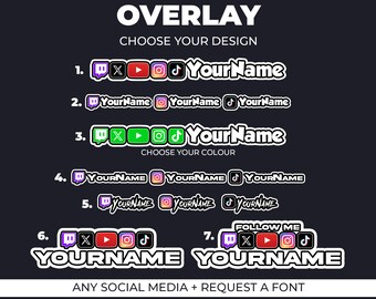 Custom Social Media Overlay for Twitter Twitch Tiktok Discord Instagram Youtube - Etsy