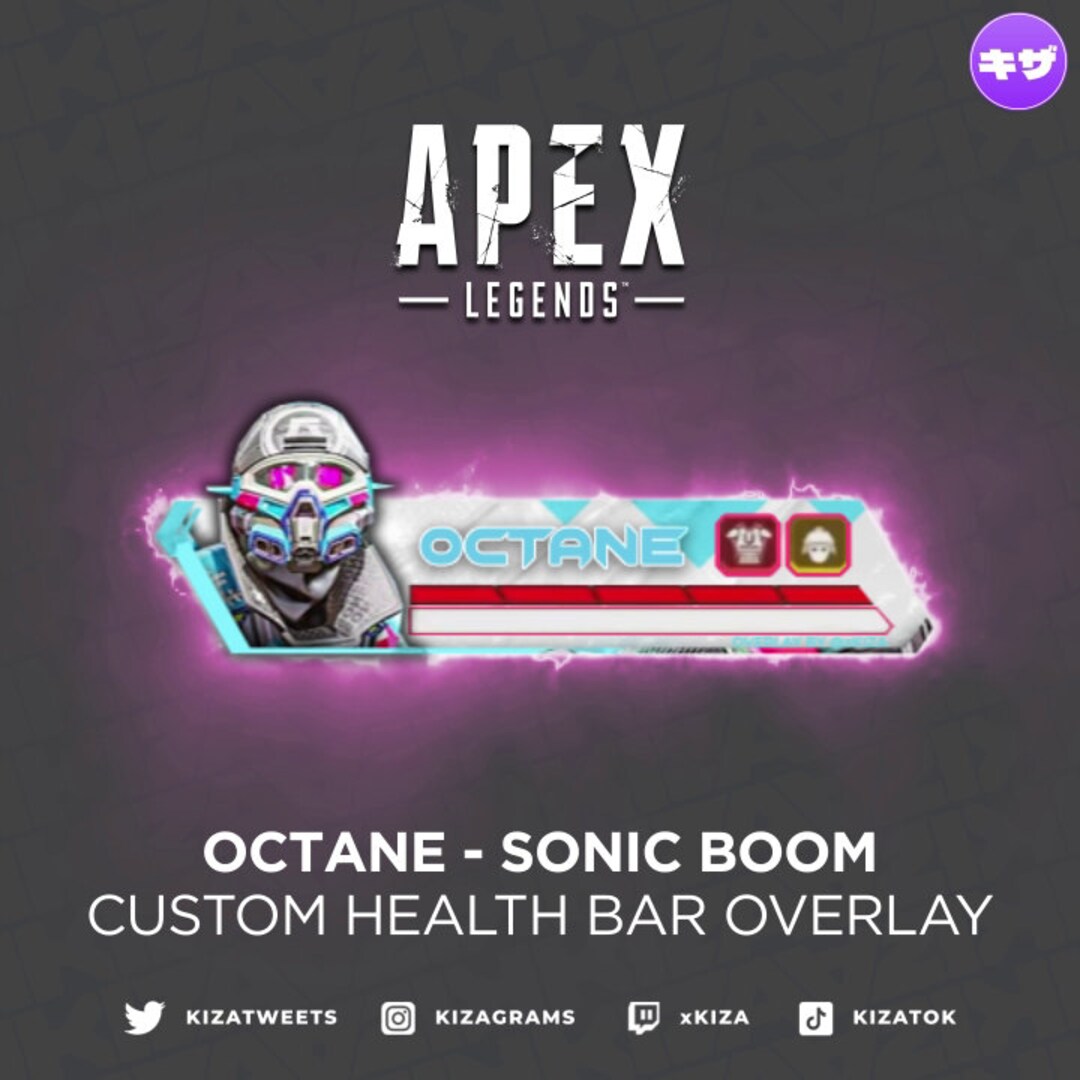 Octane Sonic Boom Customizable animated Apex Legends Custom Health Bar ...