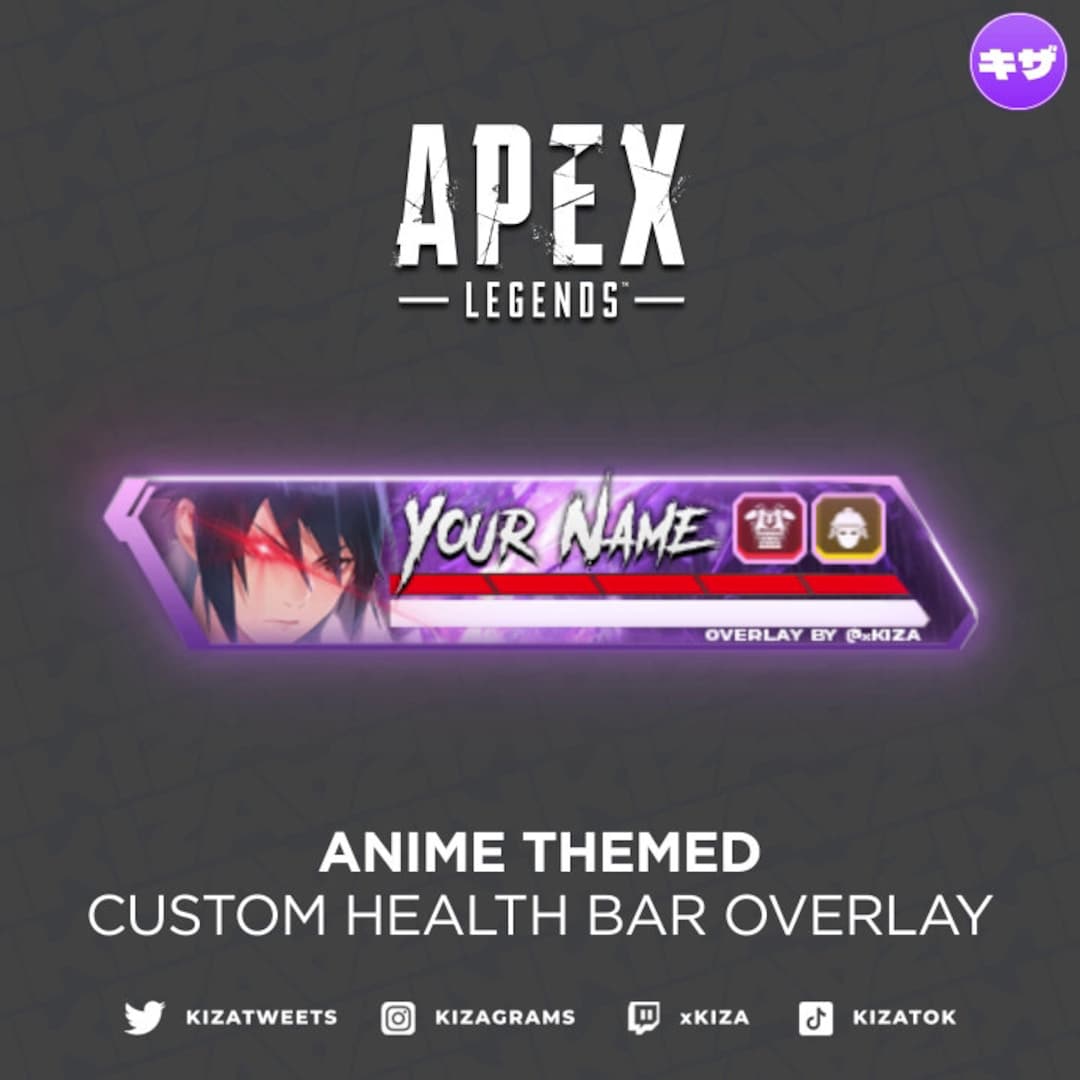 Animated Anime Character Apex Legends Custom Health Bar Overlay for ...
