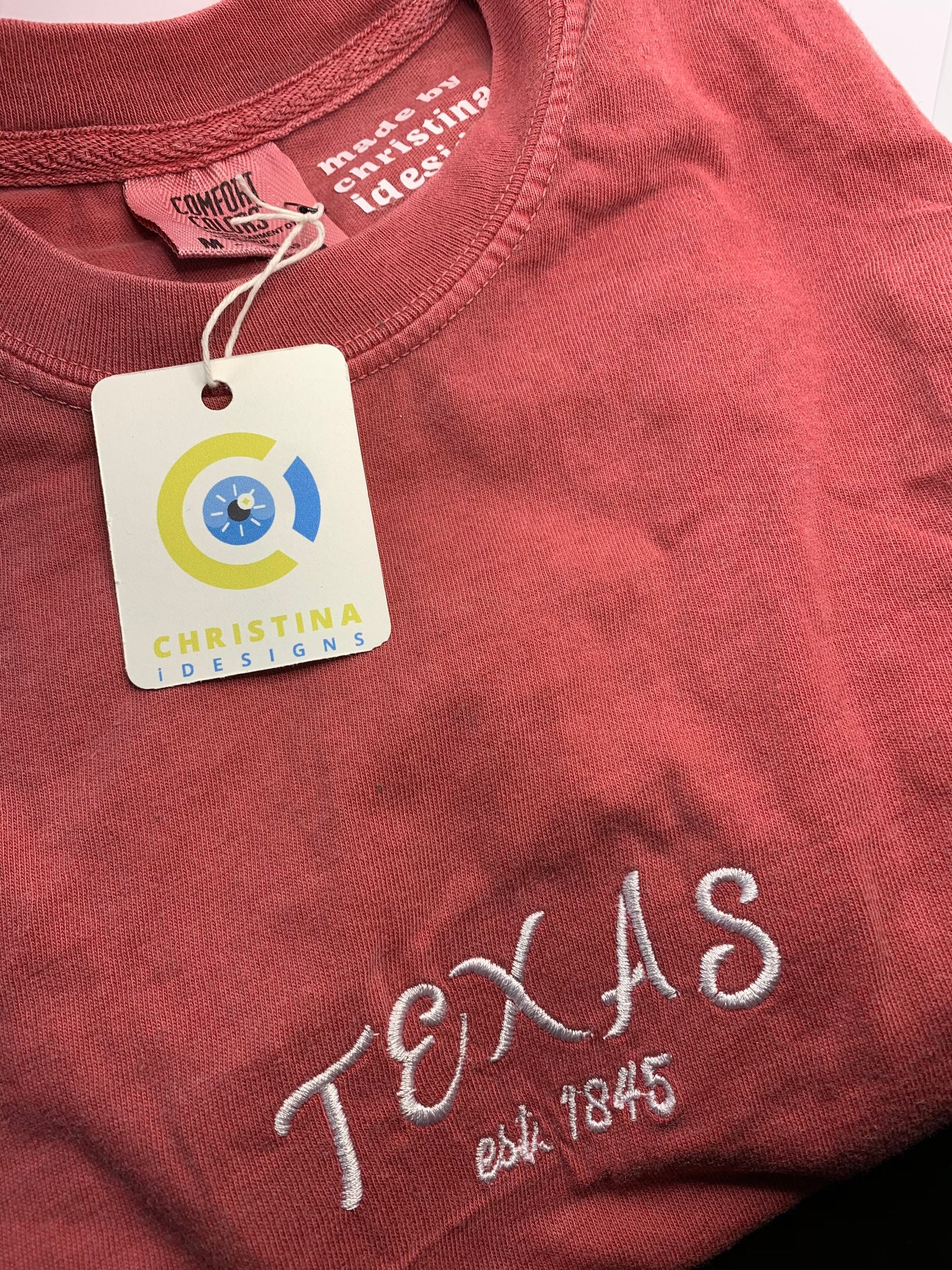 Texas Embroidered Tee / Texas Shirt Embroidery / Texas State Shirt ...