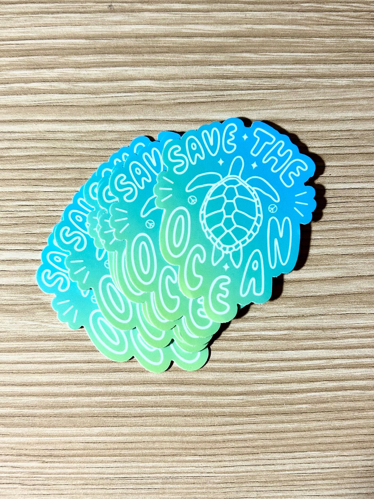 Save the Ocean Sticker / Turtle Sticker Aquarium Sticker / Handdrawn ...