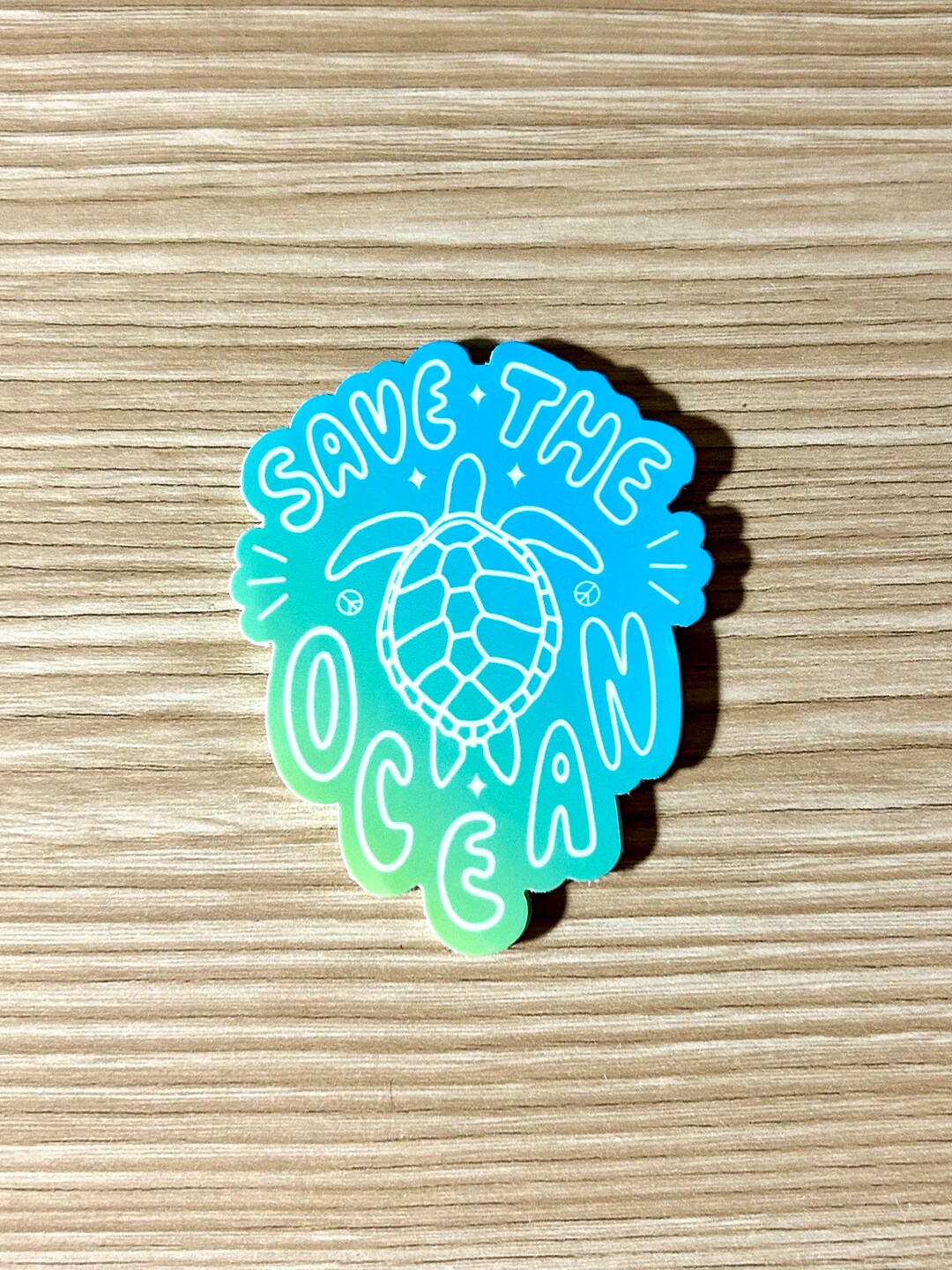 Save the Ocean Sticker / Turtle Sticker Aquarium Sticker / Handdrawn ...