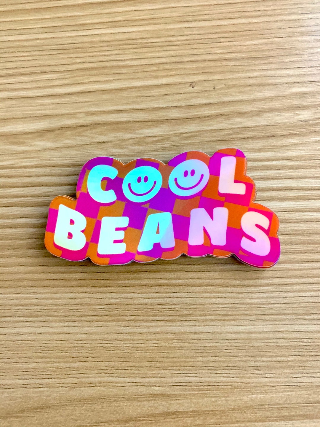 Cool Beans Sticker / Retro Sticker / Phrase Holographic Sticker ...