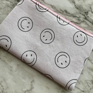 Smiley Face Fabric Pouches / Happy Face Make up Bag / Smiley Money Bag ...