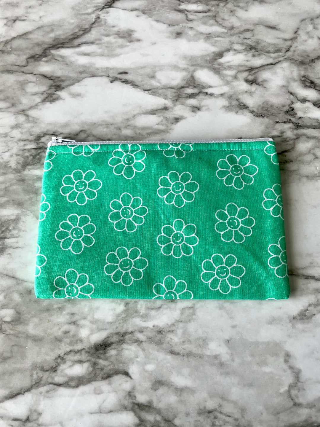 Smiley Face Flower Fabric Pouches / Happy Face Make up Bag / Smiley ...