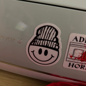 Smiley Face Beanie Sticker / Happy Face / Gift for Beanie Lovers ...