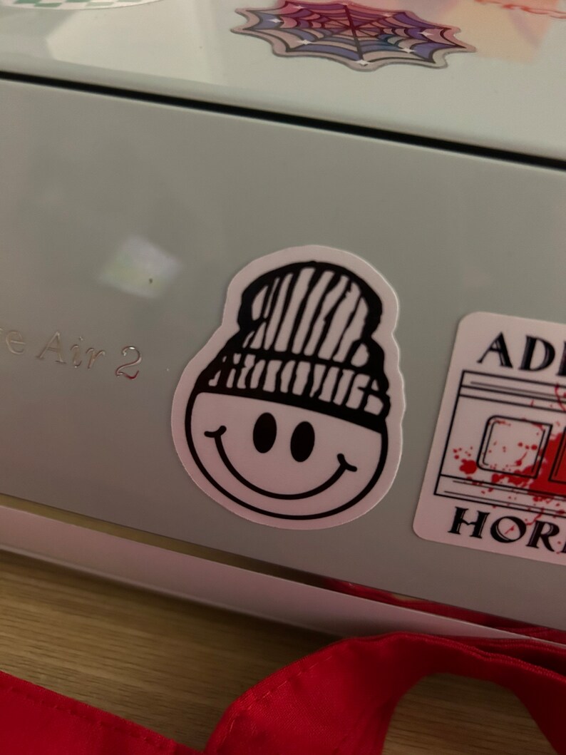Smiley Face Beanie Sticker / Happy Face / Gift for Beanie Lovers ...