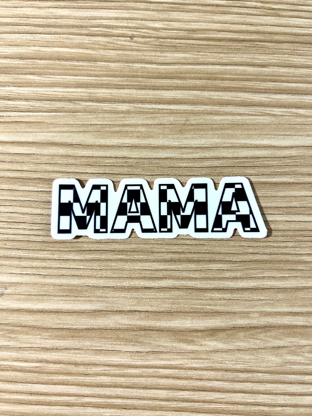 Mama Sticker / Checkerboard Mama Sticker / Mom Sticker / Black and ...