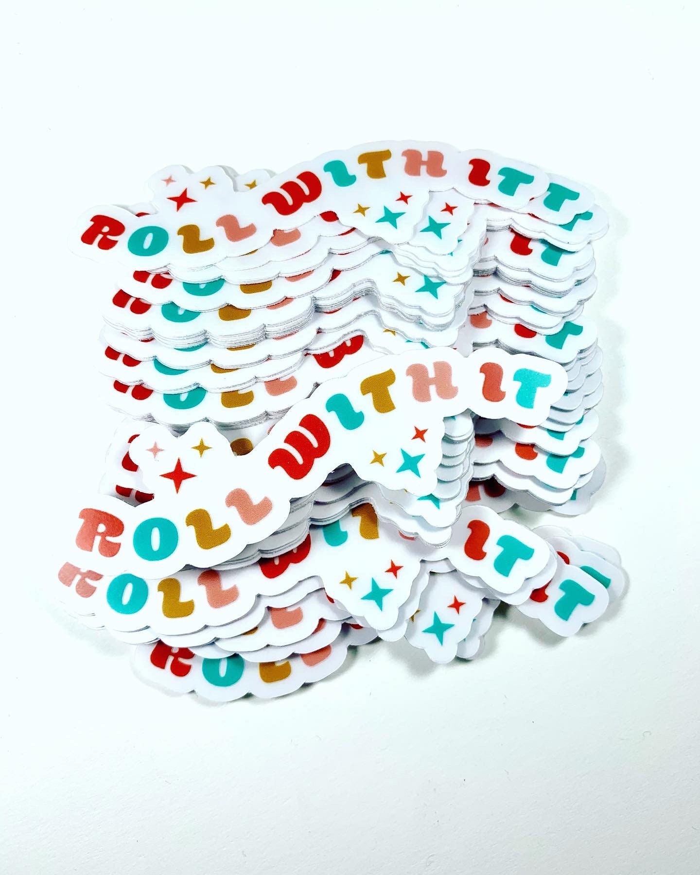 Roll With It Sticker / Mirror Sticker / Retro Sticker / Water | Etsy