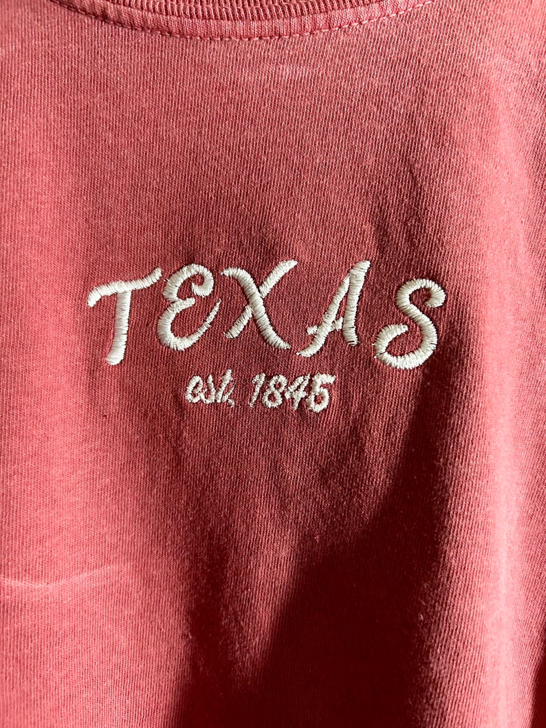Texas Embroidered Tee / Texas Shirt Embroidery / Texas State Shirt ...