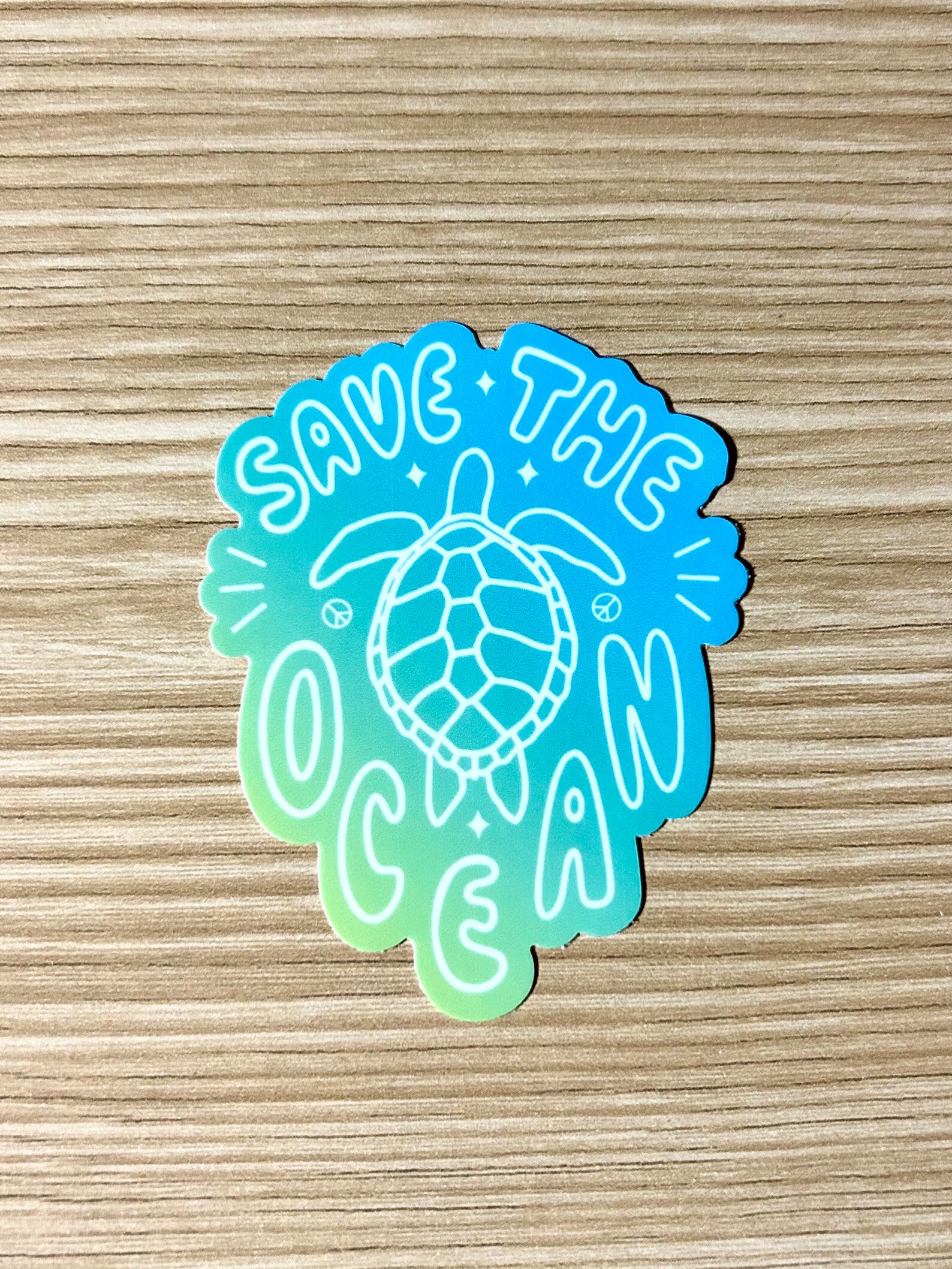 Save the Ocean Sticker / Turtle Sticker Aquarium Sticker / Handdrawn ...