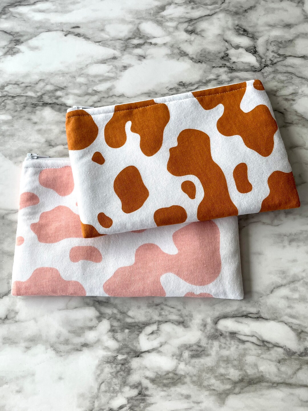 Cow Print Fabric Pouches / Pink Cow Print Make up Bag / Cowgirl Money ...