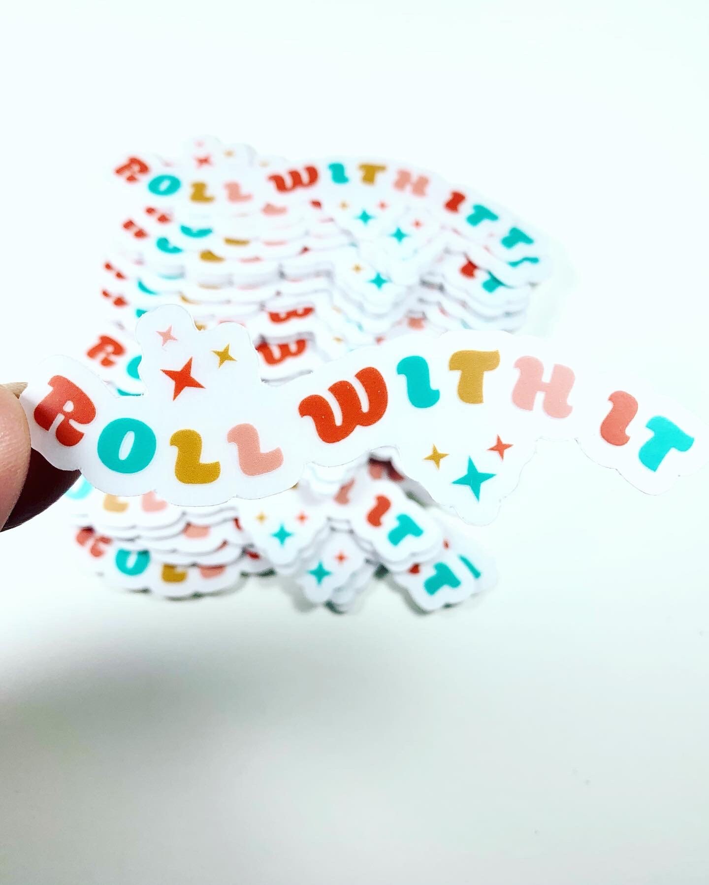 Roll With It Sticker / Mirror Sticker / Retro Sticker / Water - Etsy