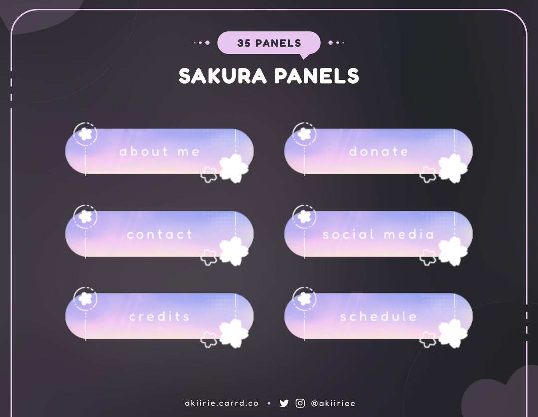 35x Sakura Twitch Panels - Twitch - Panels - Elegant - Pastel - Cute ...