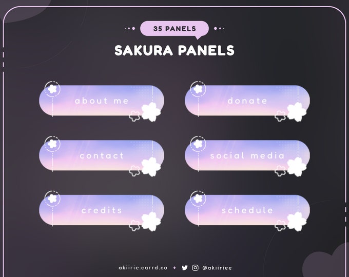 35x Sakura Twitch Panels - Twitch - Panels - Elegant - Pastel - Cute ...