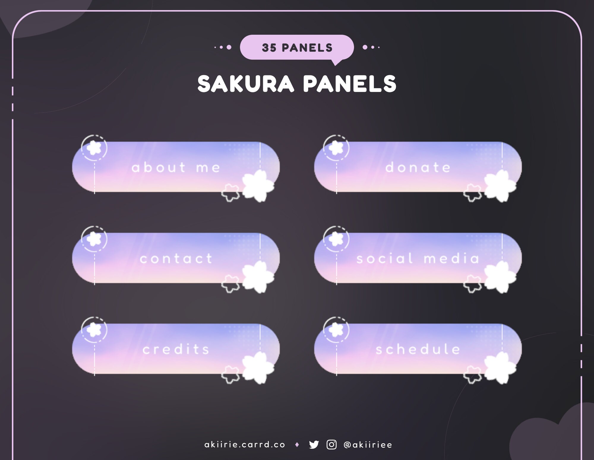 35x Sakura Twitch Panels - Twitch - Panels - Elegant - Pastel - Cute ...