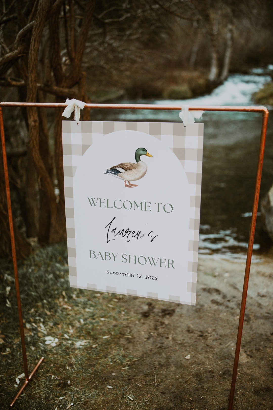Editable Duck Baby Shower Welcome Sign Mallard Duck Baby Shower Decor ...