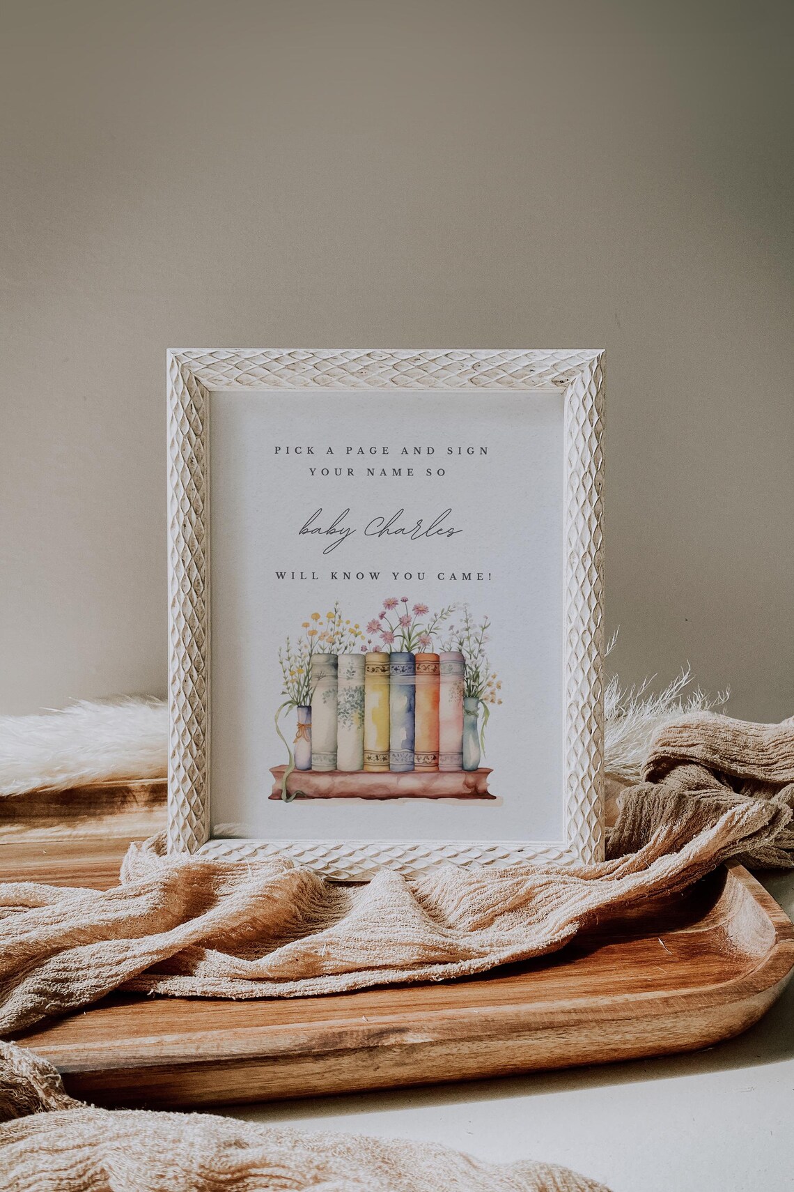 Editable New Chapter Baby Shower Guest Book Sign A New Chapter Begins ...