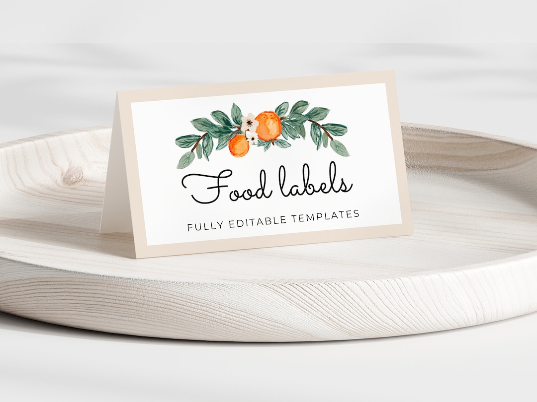 Editable Cutie Baby Shower Food Labels Cutie Theme Food Cards Printable ...