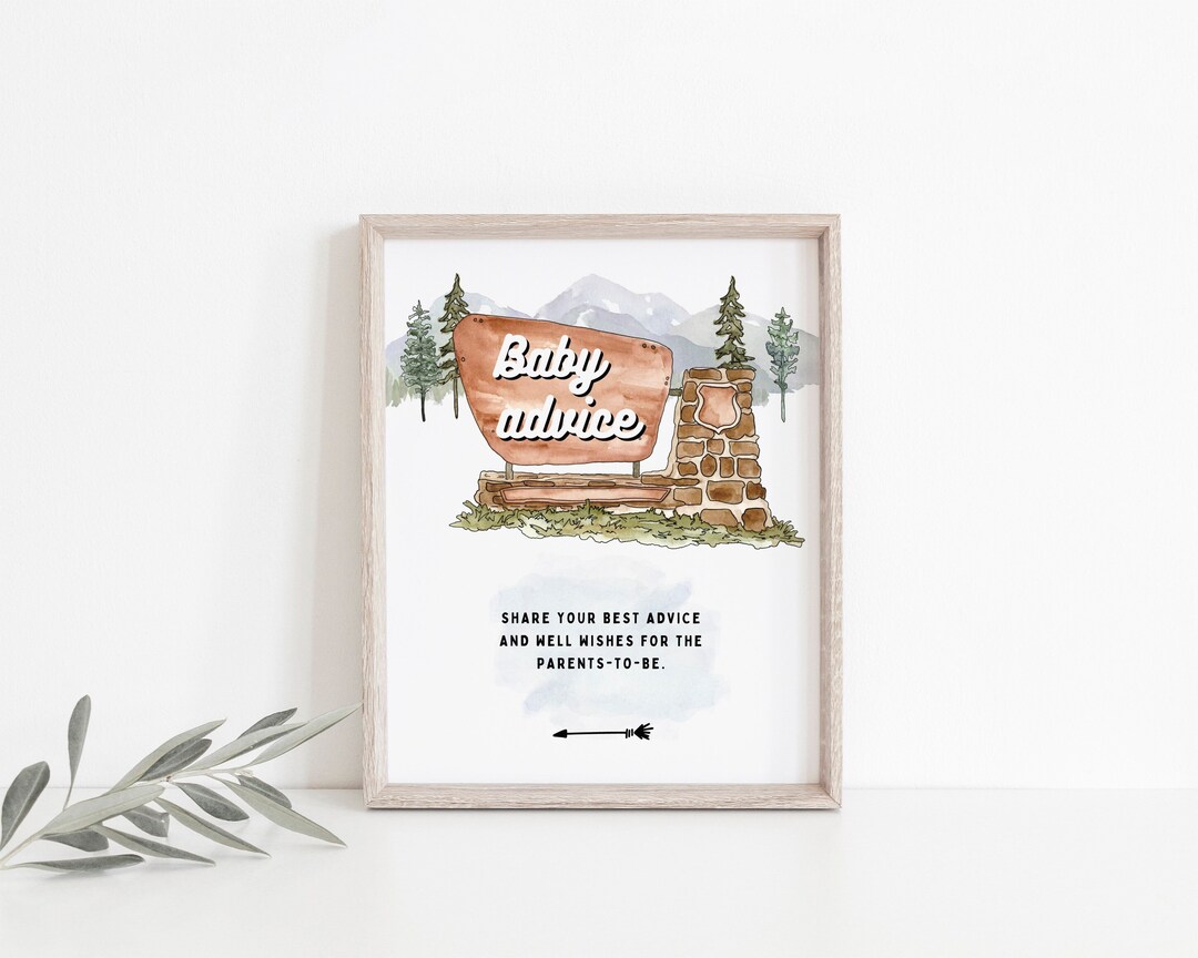 Printable National Park Baby Shower Advice Sign Instant Download ...