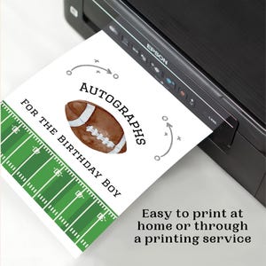 Printable Football Birthday Autograph Sign Football 1st Birthday Decor ...