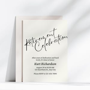 Editable Retirement Invitation Male Retirement Party Invite Simple ...