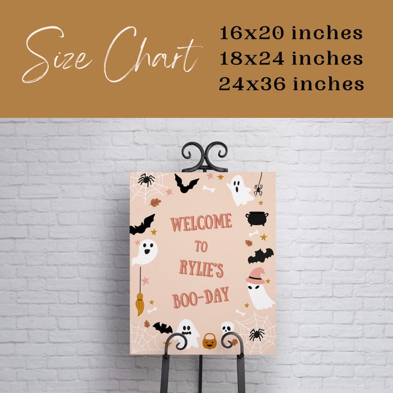 Editable Halloween Birthday Welcome Sign Pink Spooky One Birthday Sign ...