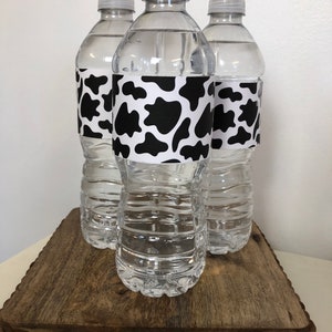 Printable Cow Print Water Bottle Labels Instant Download Cow Birthday ...