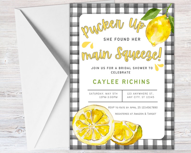 Editable Lemon Bridal Shower Invitation Instant Download - Etsy