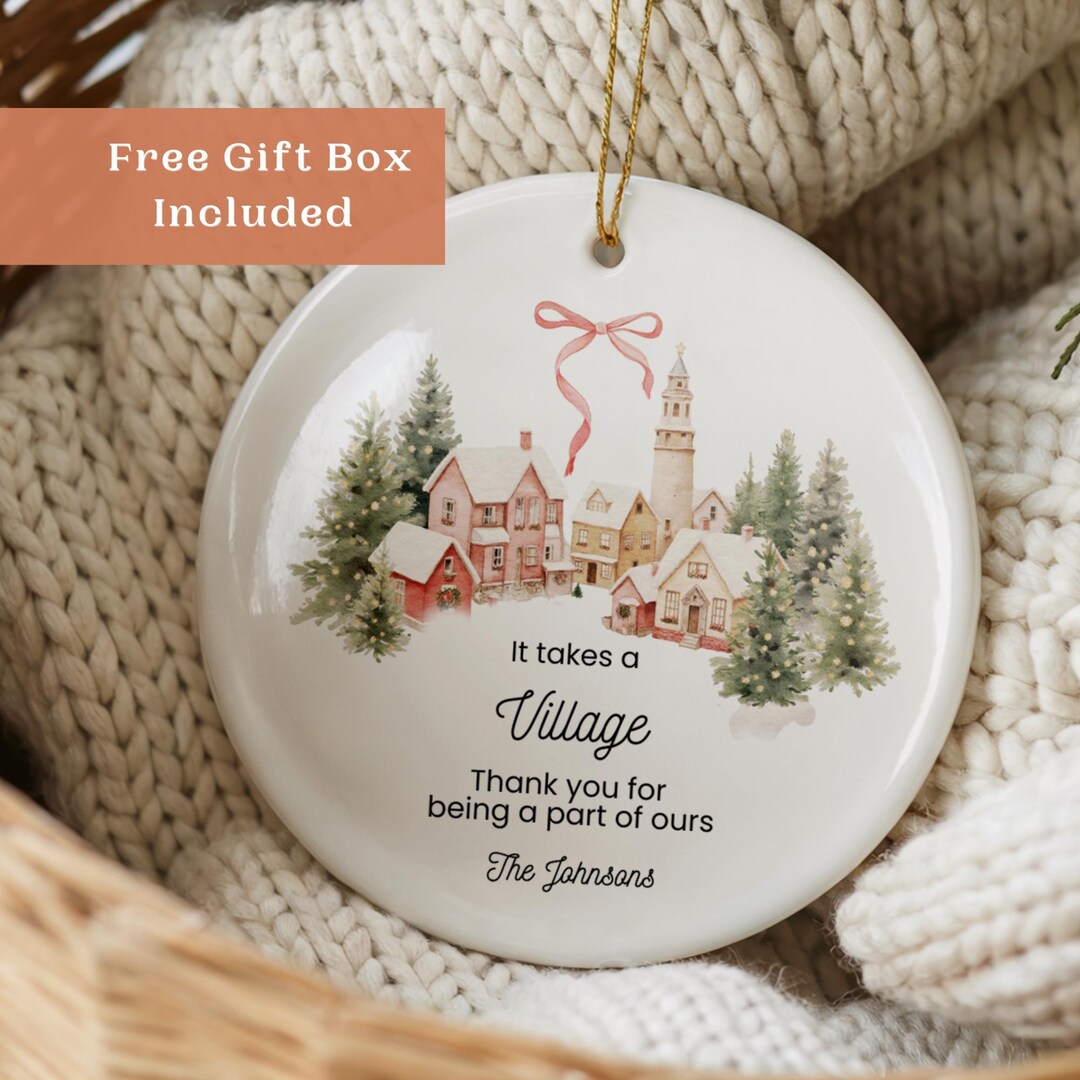It Takes a Village Christmas Ornament Personalized Thank You Gift Nanny ...