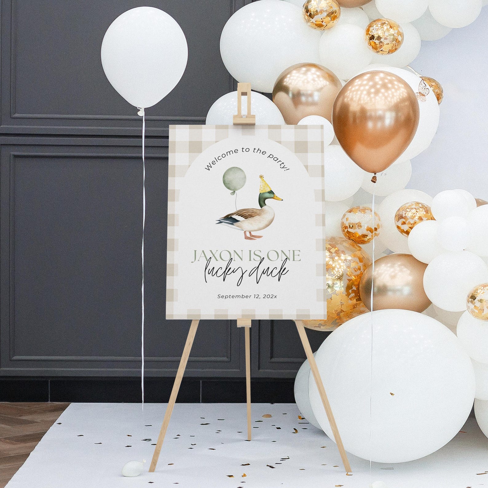 One Lucky Duck Birthday Welcome Sign Template Duck Theme 1st Birthday ...