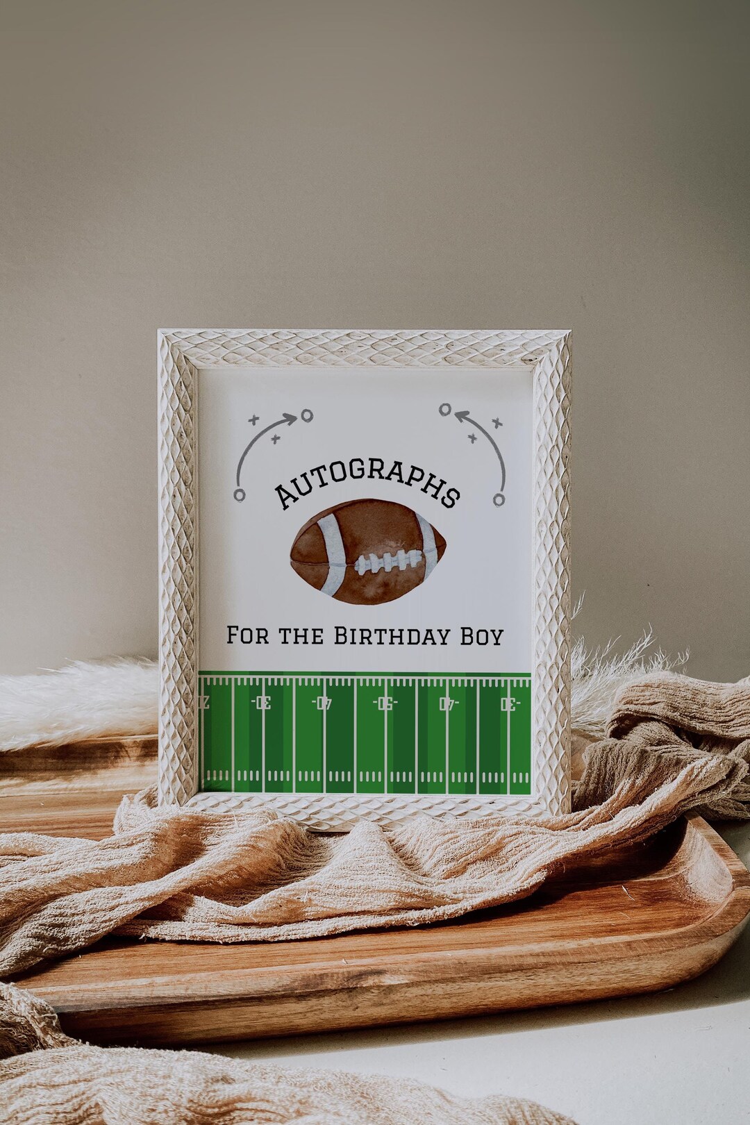 Printable Football Birthday Autograph Sign Football 1st Birthday Decor ...