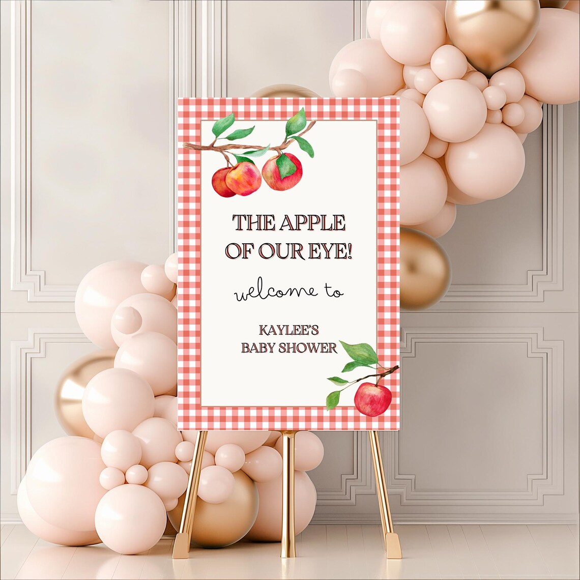 Apple of Our Eye Baby Shower Welcome Sign Gender Neutral Fall Baby ...