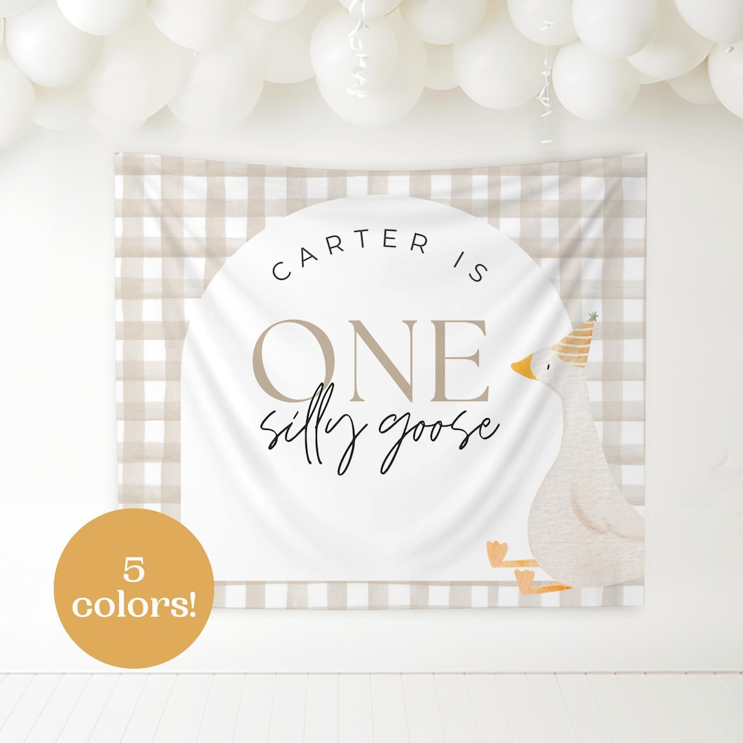 One Silly Goose Birthday Personalized Banner 1st Birthday Silly Goose ...