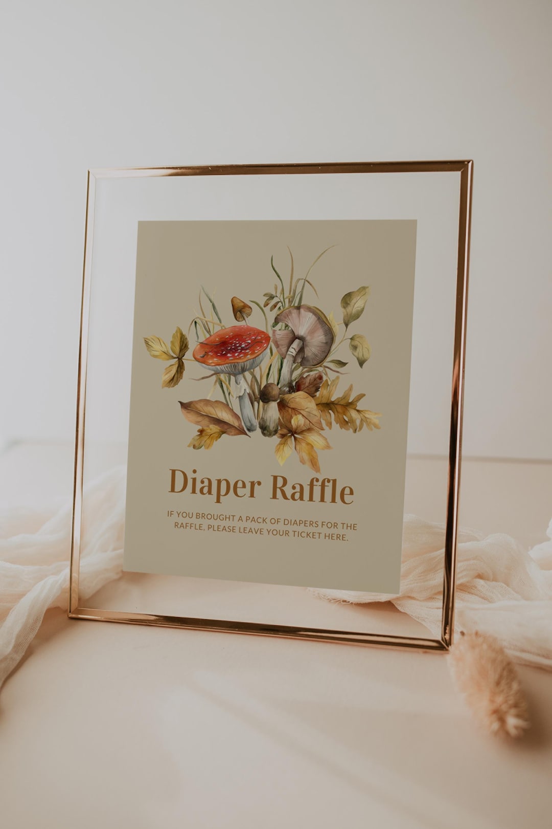 Printable Mushroom Baby Shower Diaper Raffle Sign A Little Fungi is on ...