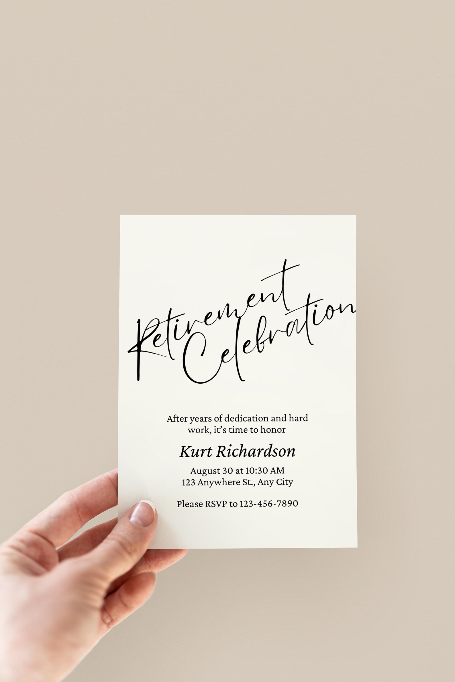 Editable Retirement Invitation Male Retirement Party Invite Simple ...