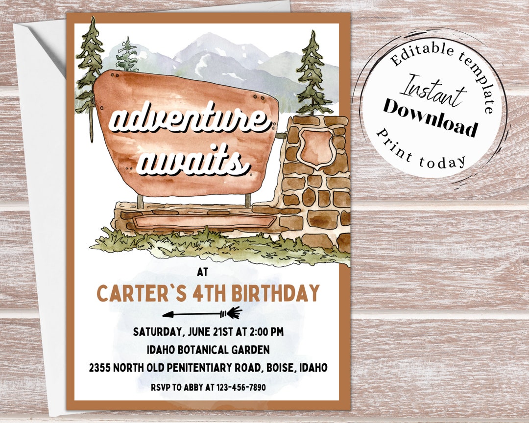Editable National Park Birthday Party Invitation Any Age - Etsy
