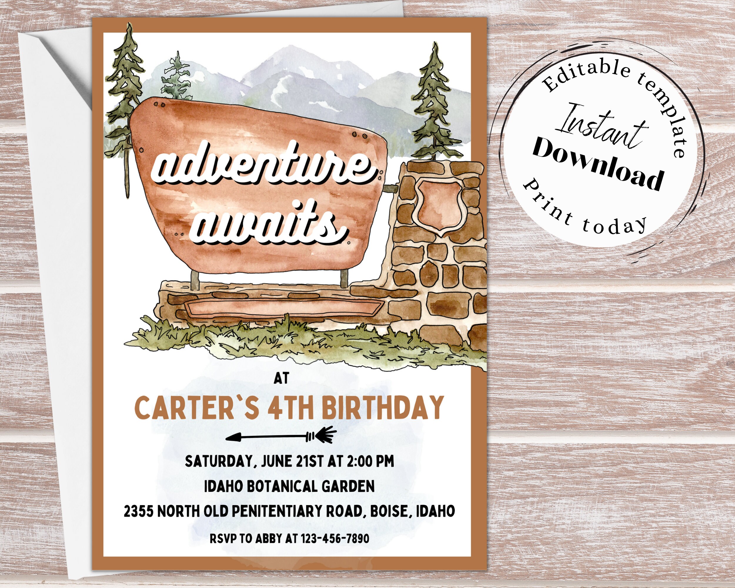 Editable National Park Birthday Party Invitation Any Age - Etsy