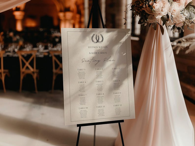 Editable Western Wedding Seating Chart Template Desert Wedding Find ...