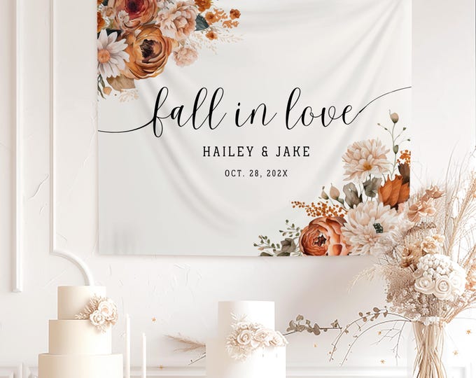 Fall in Love Banner, Fall Wedding Banner, Fall in Love Bridal Shower ...