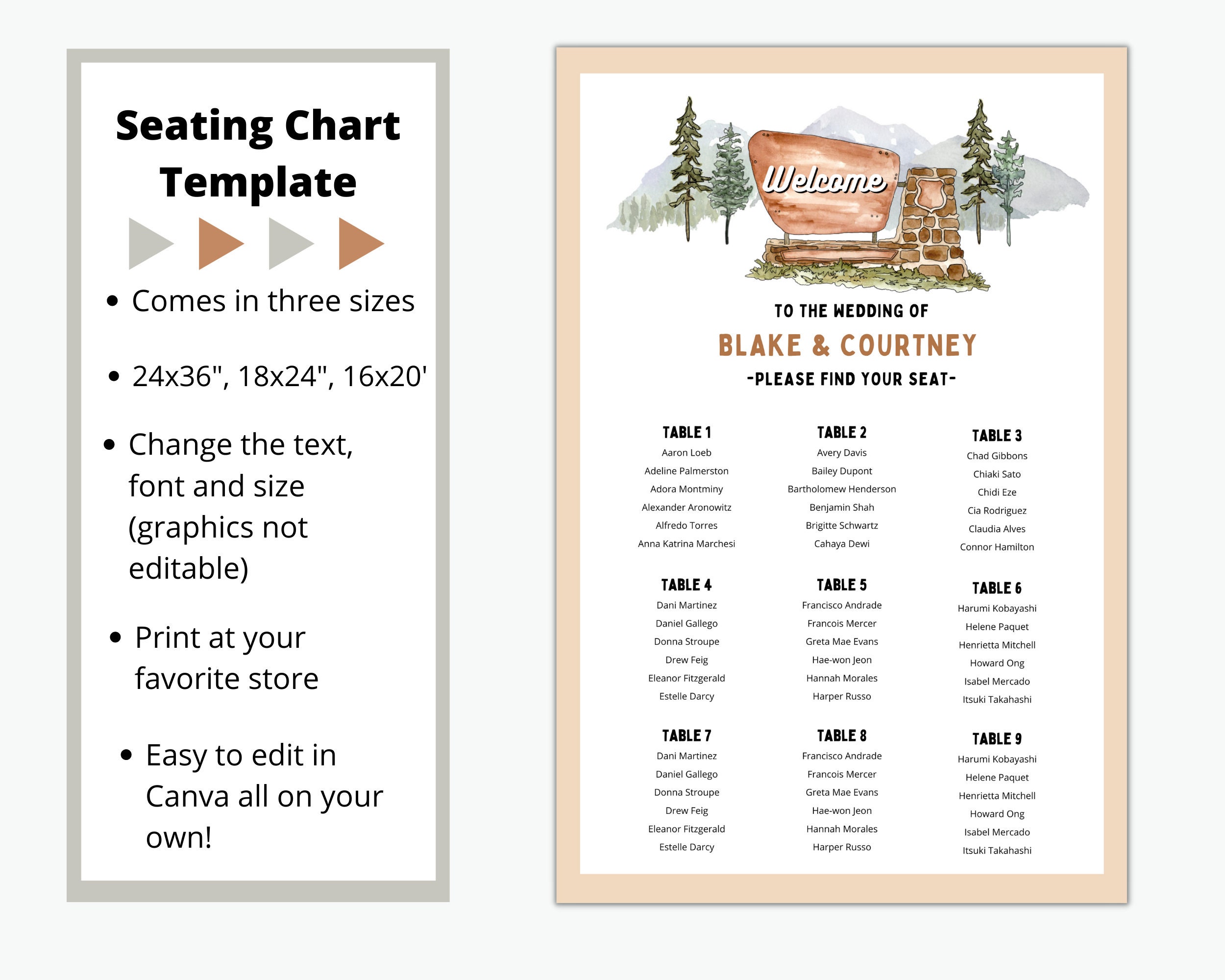 Free Restaurant Seating Chart Template
