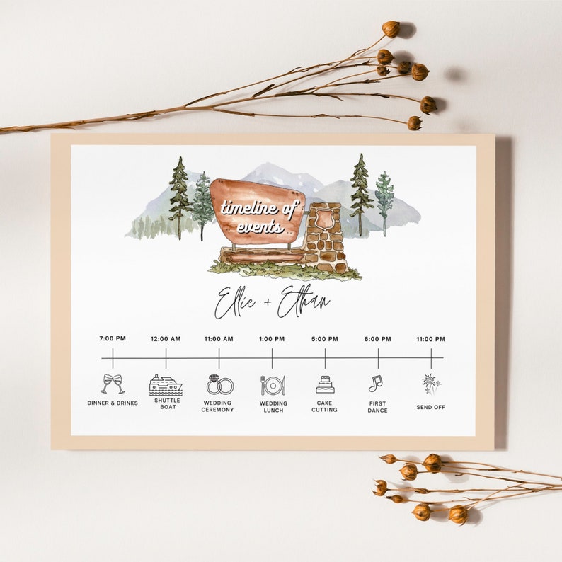 National Park Wedding Timeline Template Wedding Order of Events ...