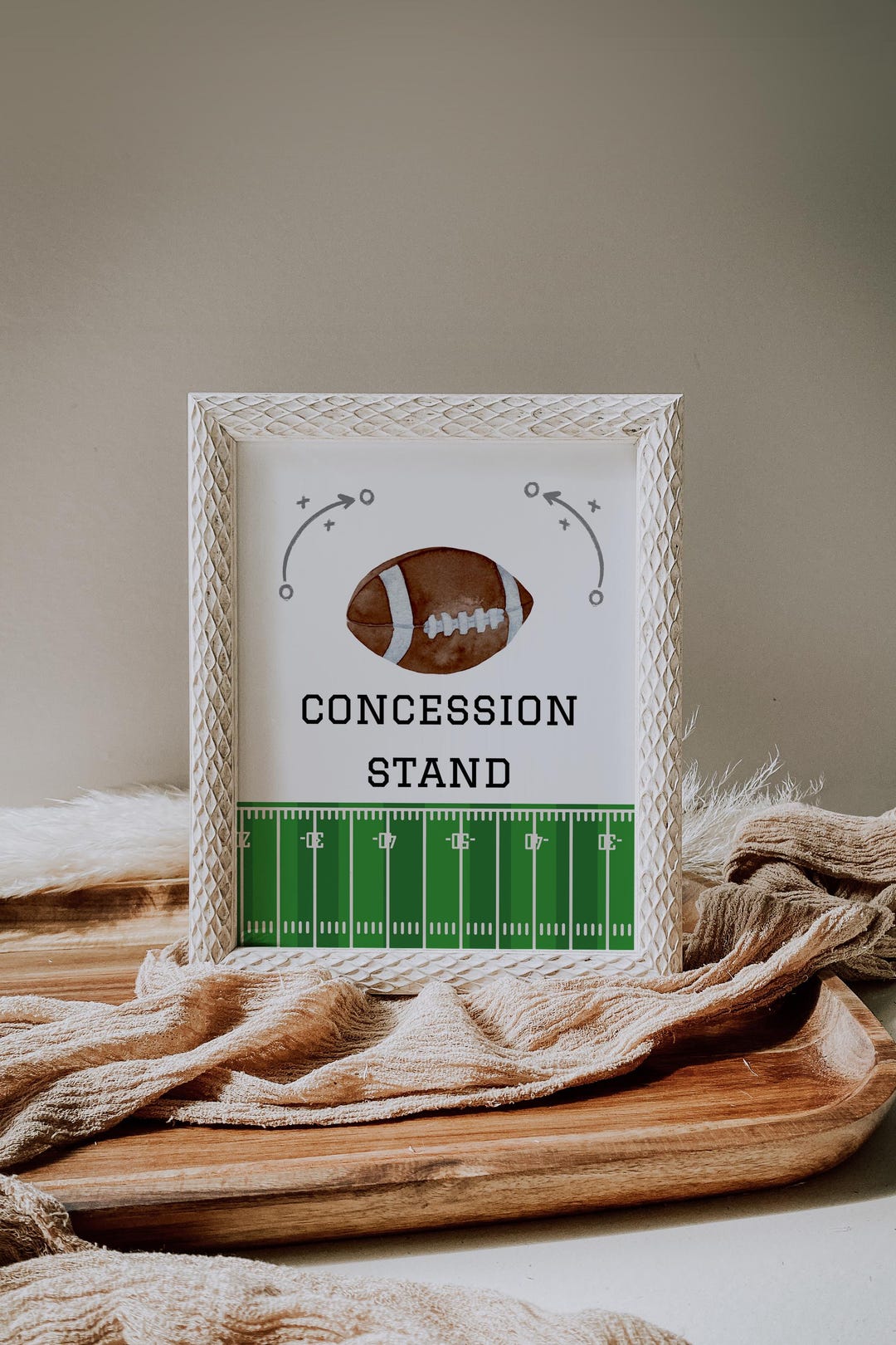 Football Party Food Printable Sign First Year Down Birthday Decor ...