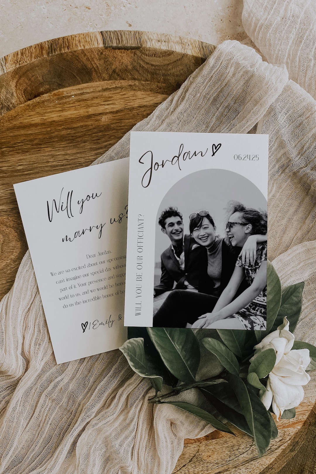 Editable Wedding Officiant Proposal Card Photo Will You Be Our ...