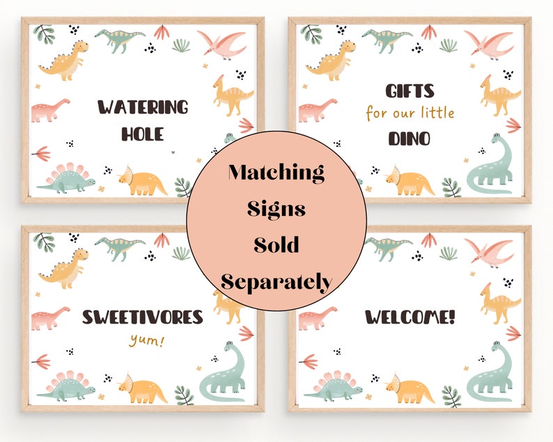 Printable Adopt A Dinosaur Sign Girl Birthday Party Dinosaur Adoption ...