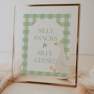 Printable Silly Goose Birthday Food Table Sign Green Goose Theme Decor ...