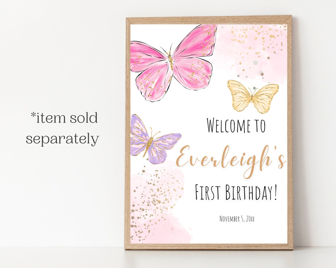 Editable Butterfly Birthday Invitation Girl Butterfly Party - Etsy