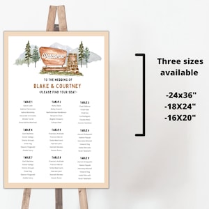 Editable National Park Seating Chart Template Mountain Seating Chart ...