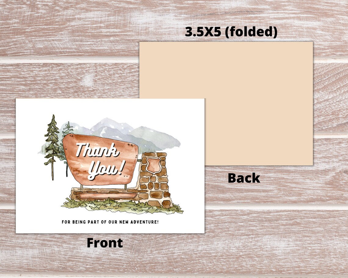 Printable National Park Baby Shower Thank You Card National - Etsy
